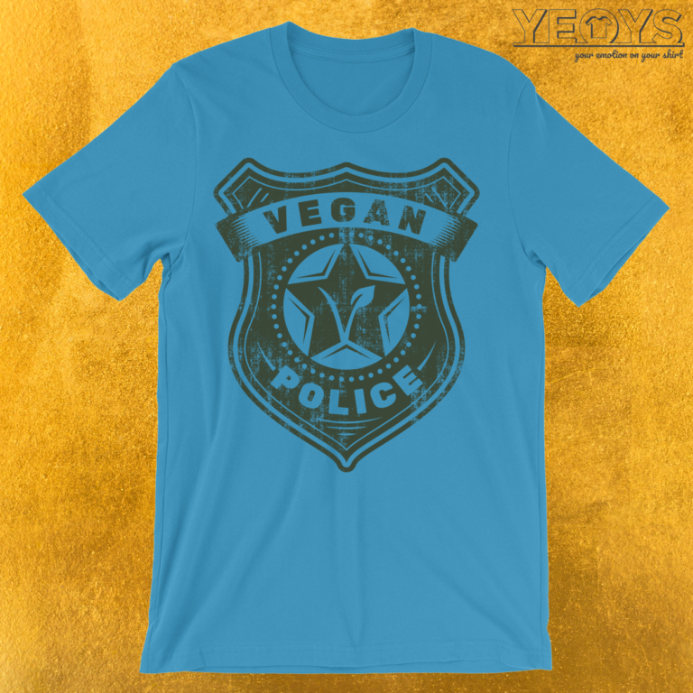 Vegan Police Badge T-Shirt | yeoys.com