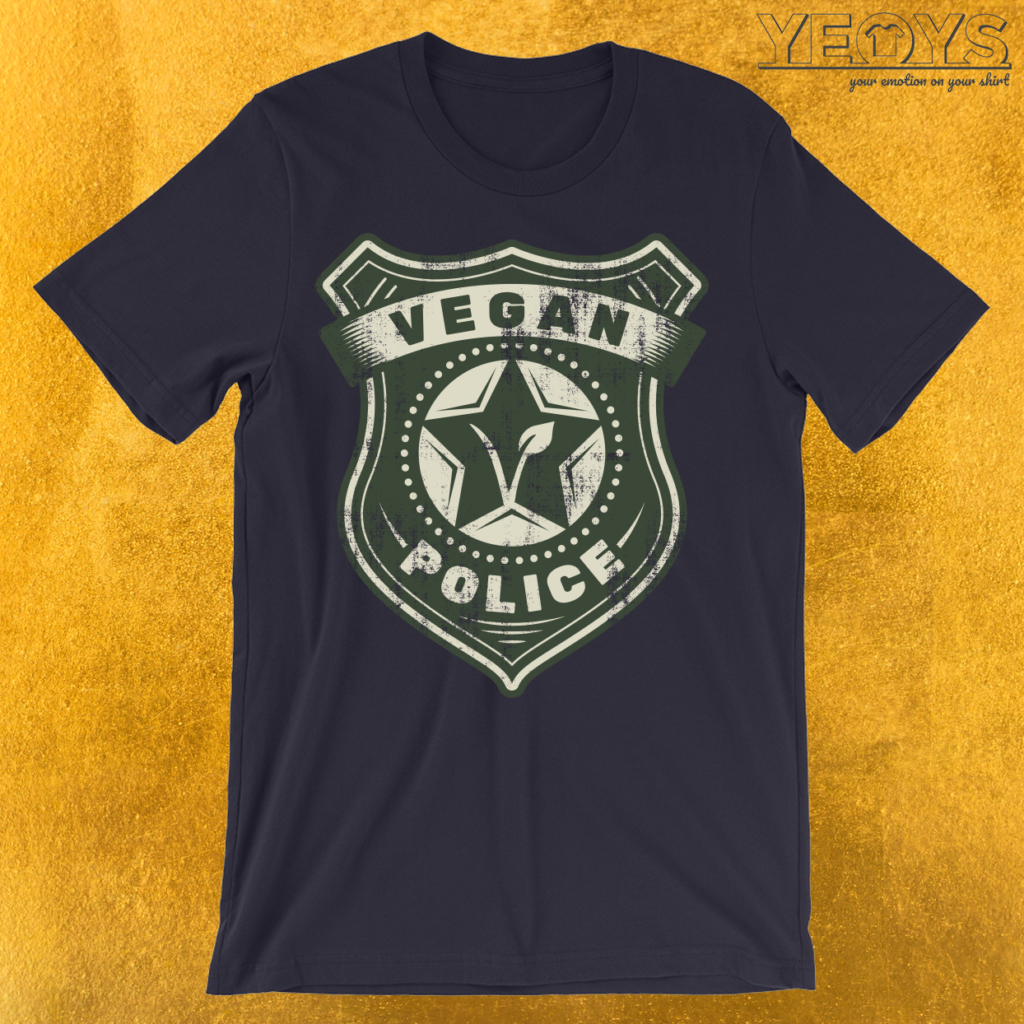 Vegan Police Badge T-Shirt | yeoys.com